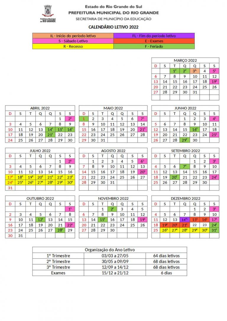 Calendário Letivo 2022 | SMEd – Secretaria de Município da Educação
